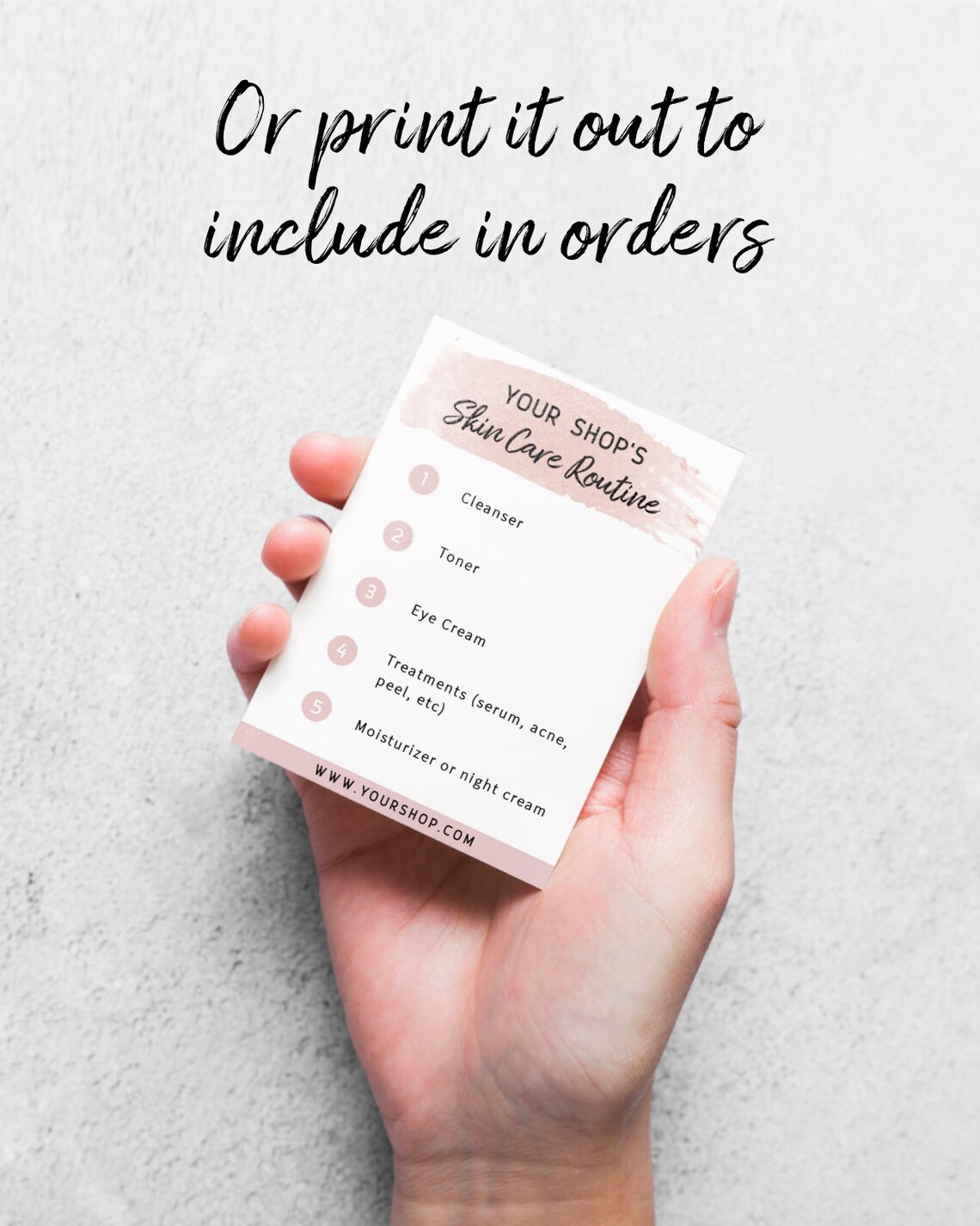 Skin Care Routine Card Insert - Face Care Instruction, Cosmetic Care ...