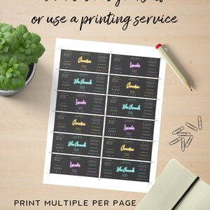 Neon Light Product Label Template Printable - Neon Light Label Design ...