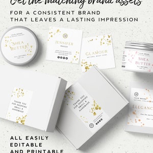 Gold Packaging Design - Box Seal Sticker Template, Editable Branded ...