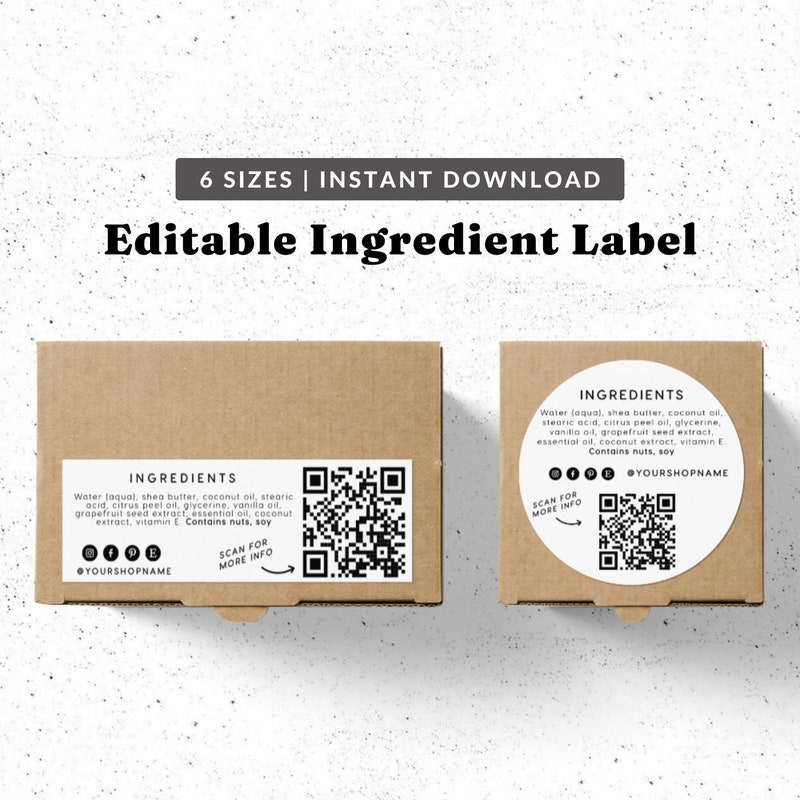 Ingredients Qr Code - Etsy