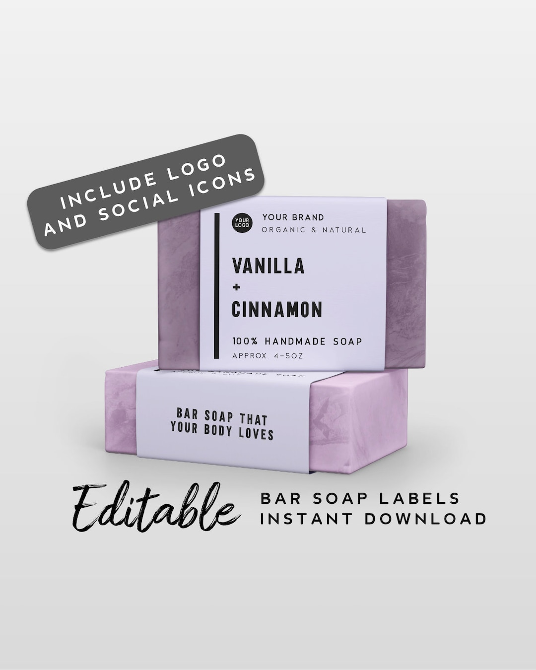Soap Label - Editable Color, Product Label Template, Handmade Soap ...