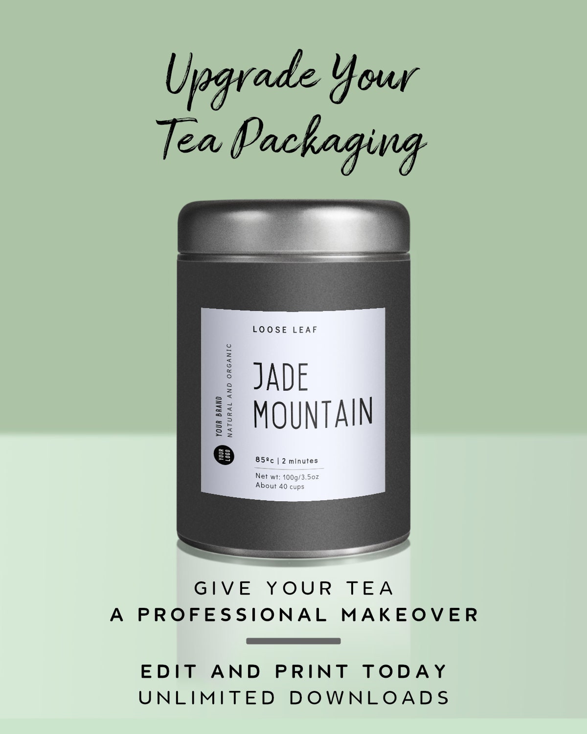 Printable Tea Label Template Business Label Editable | Etsy