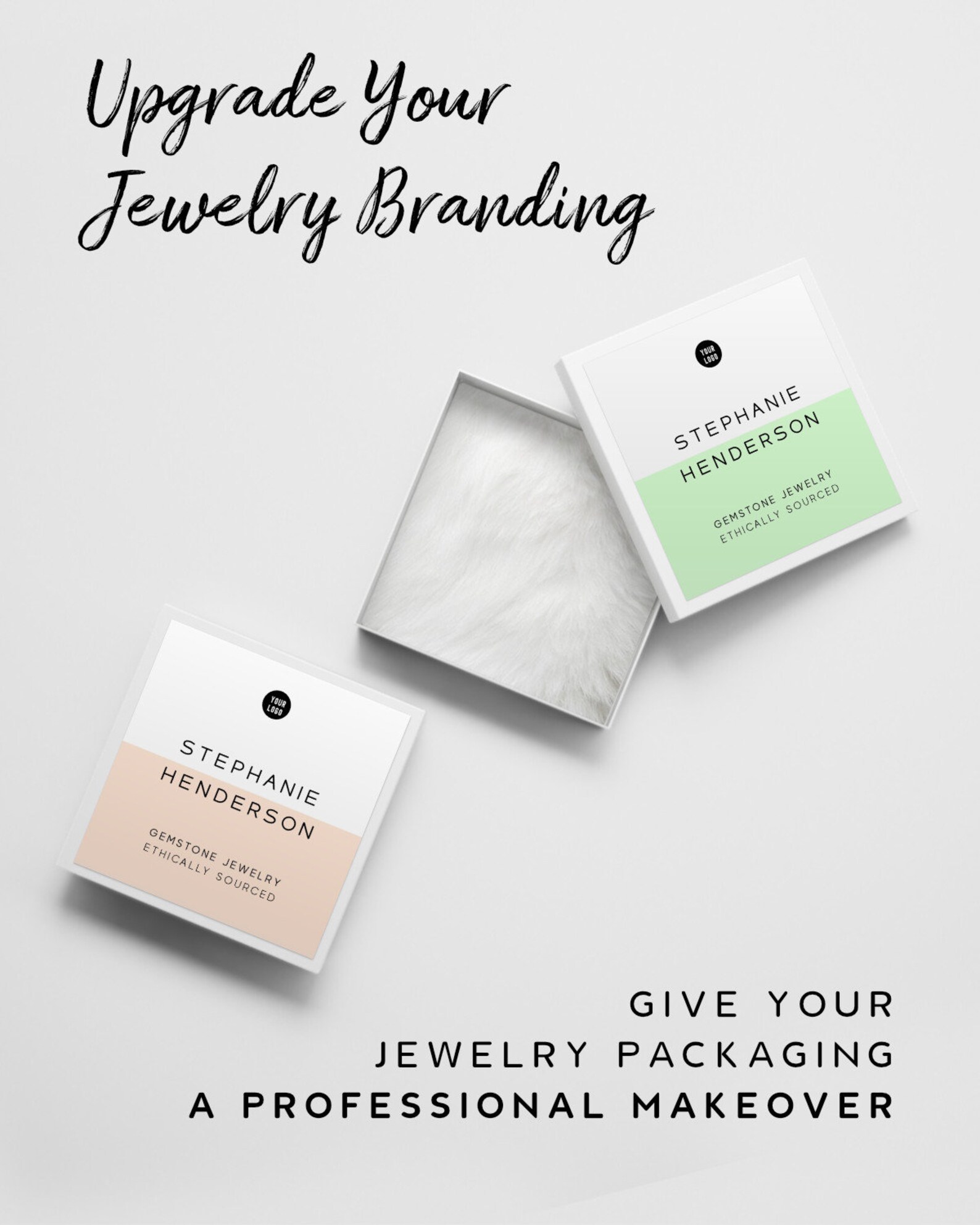 Jewelry Box Label Design - Product Packaging Label Template, Modern ...