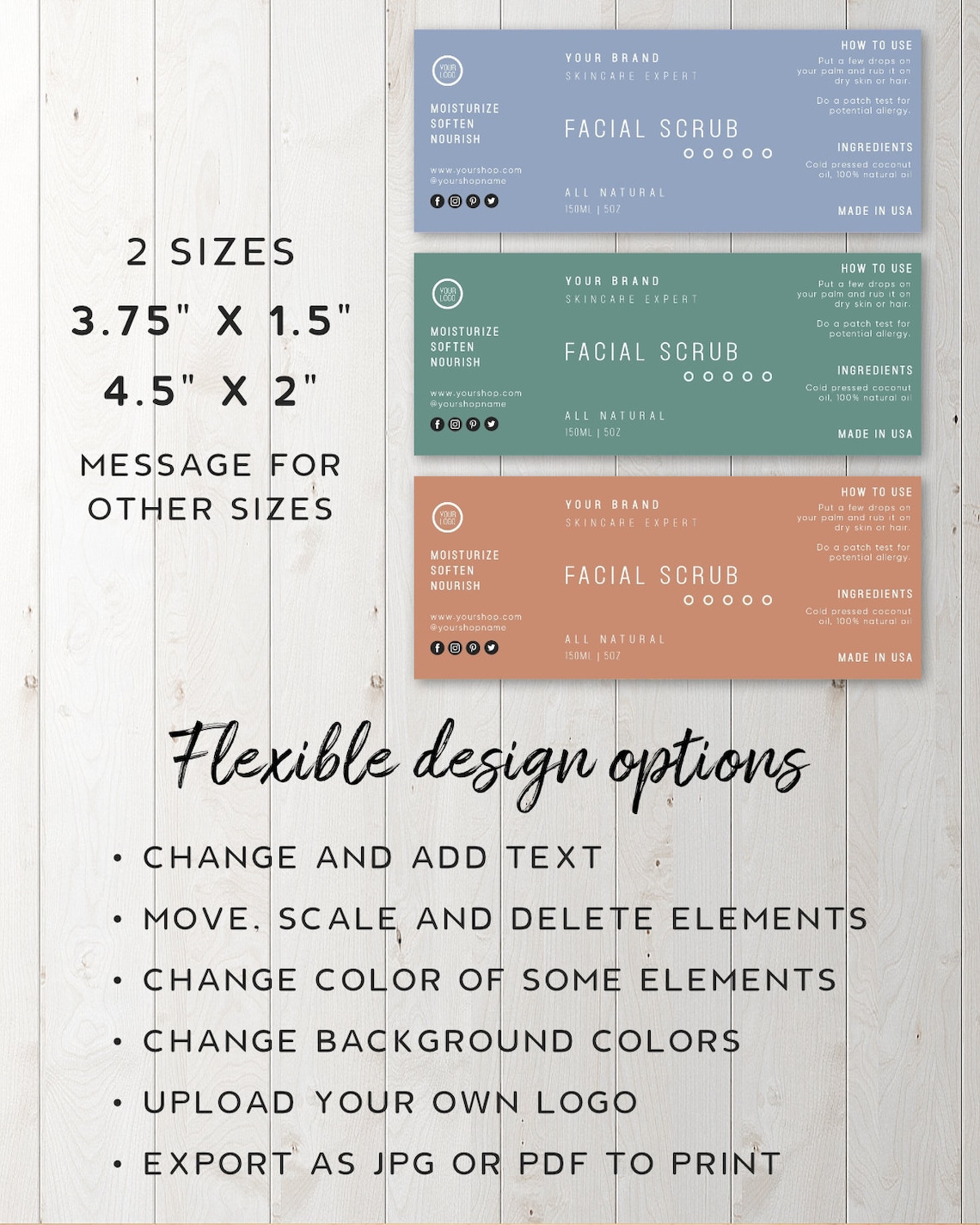 Orange Product Label Template Cosmetic Container Label - Etsy