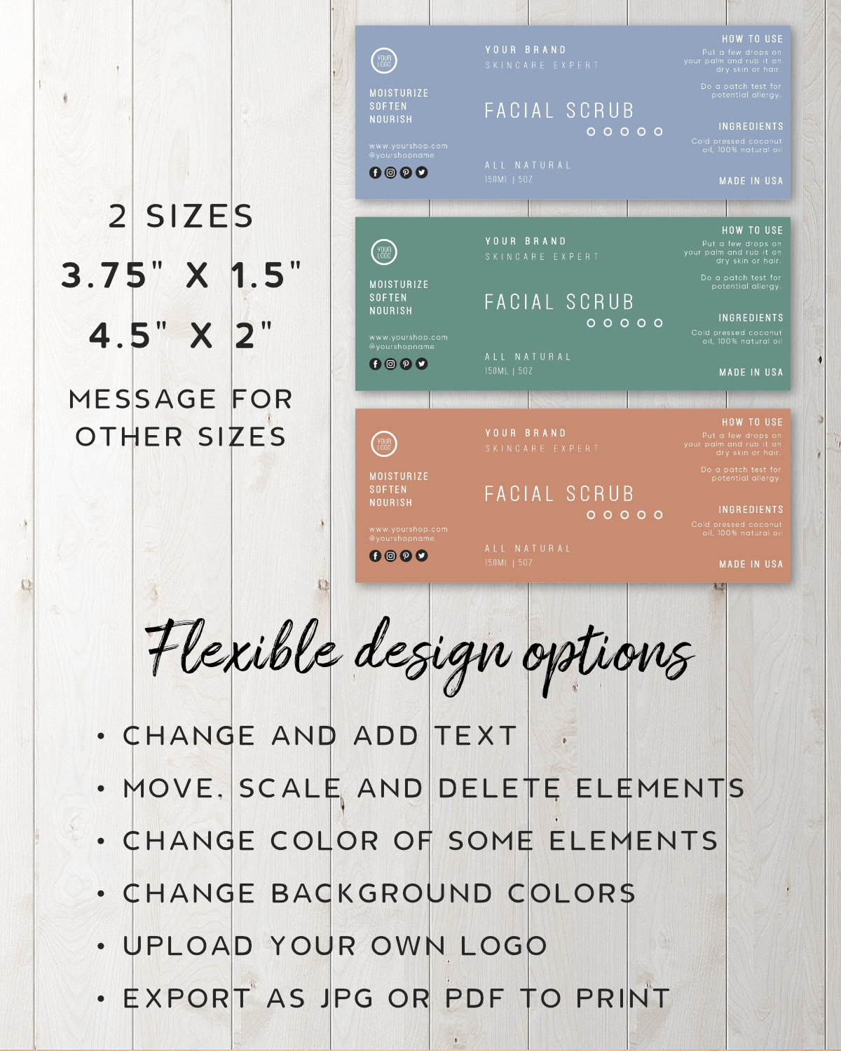 Orange Product Label Template Cosmetic Container Label - Etsy