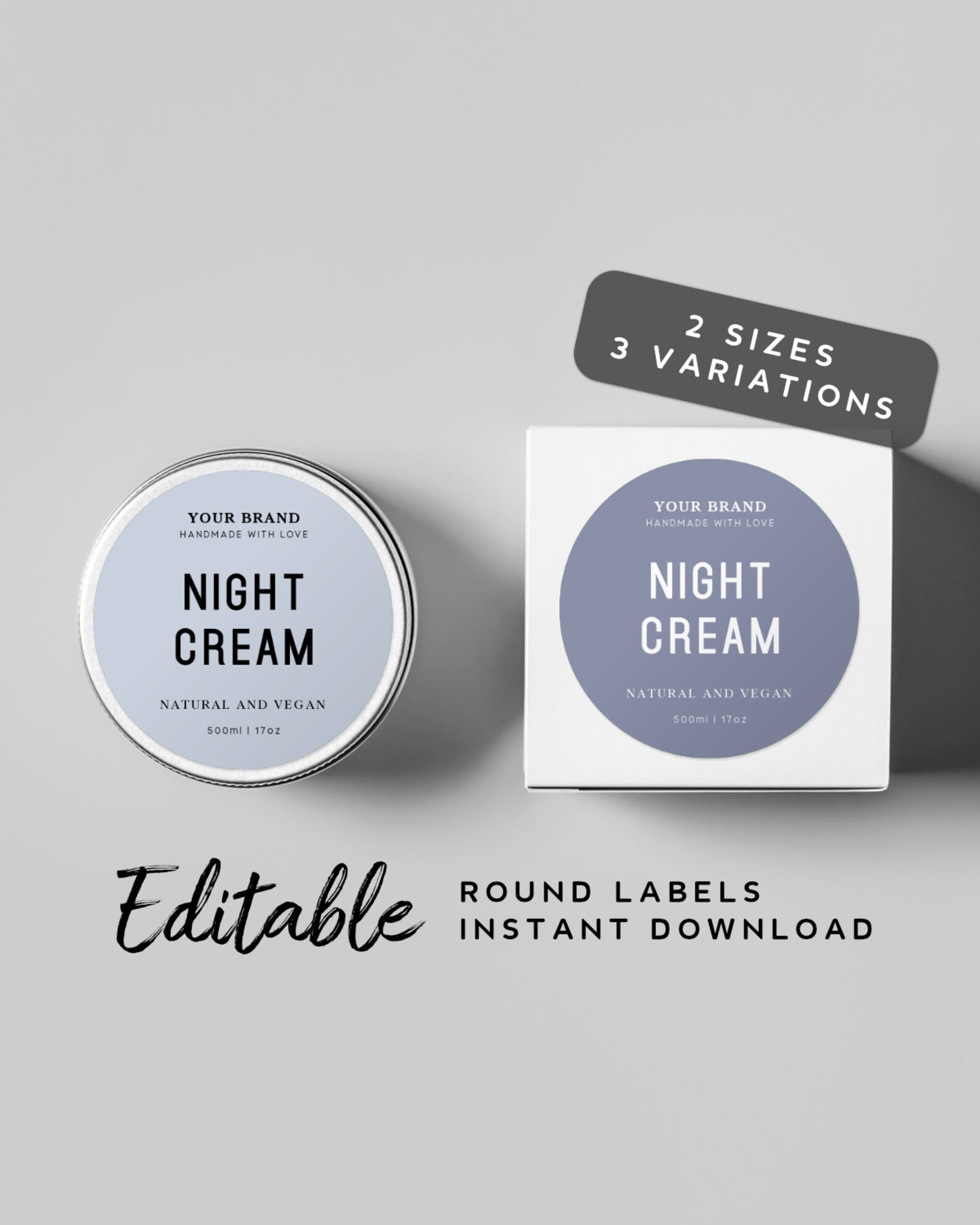 Blue Round Label Template Download Instant Download Round - Etsy
