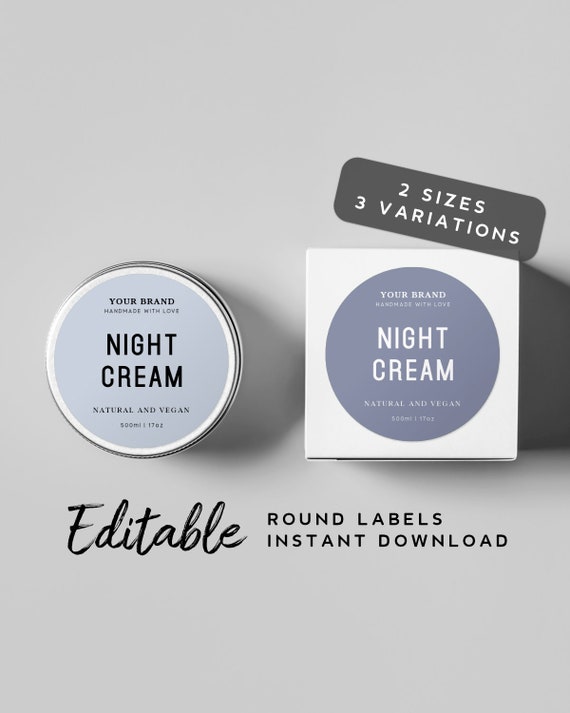 Blue Round Label Template Download Instant Download Round - Etsy