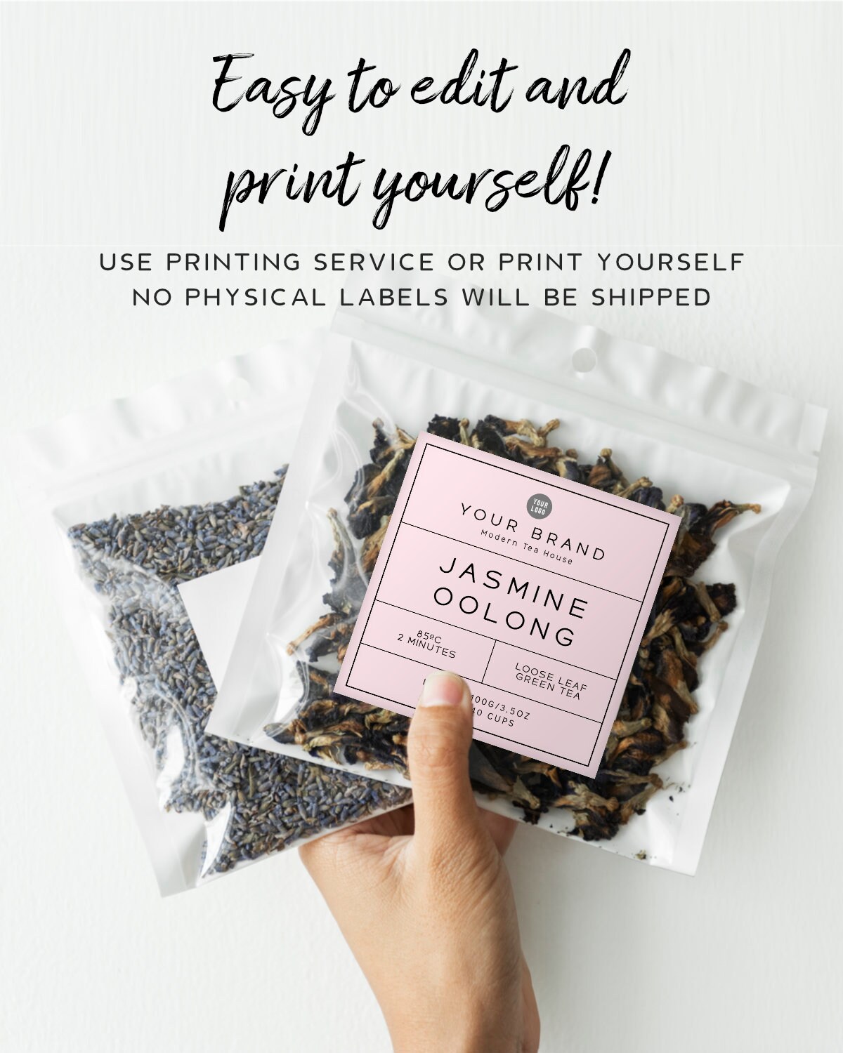 Custom Tea Packaging Label Template Printable Label Design - Etsy