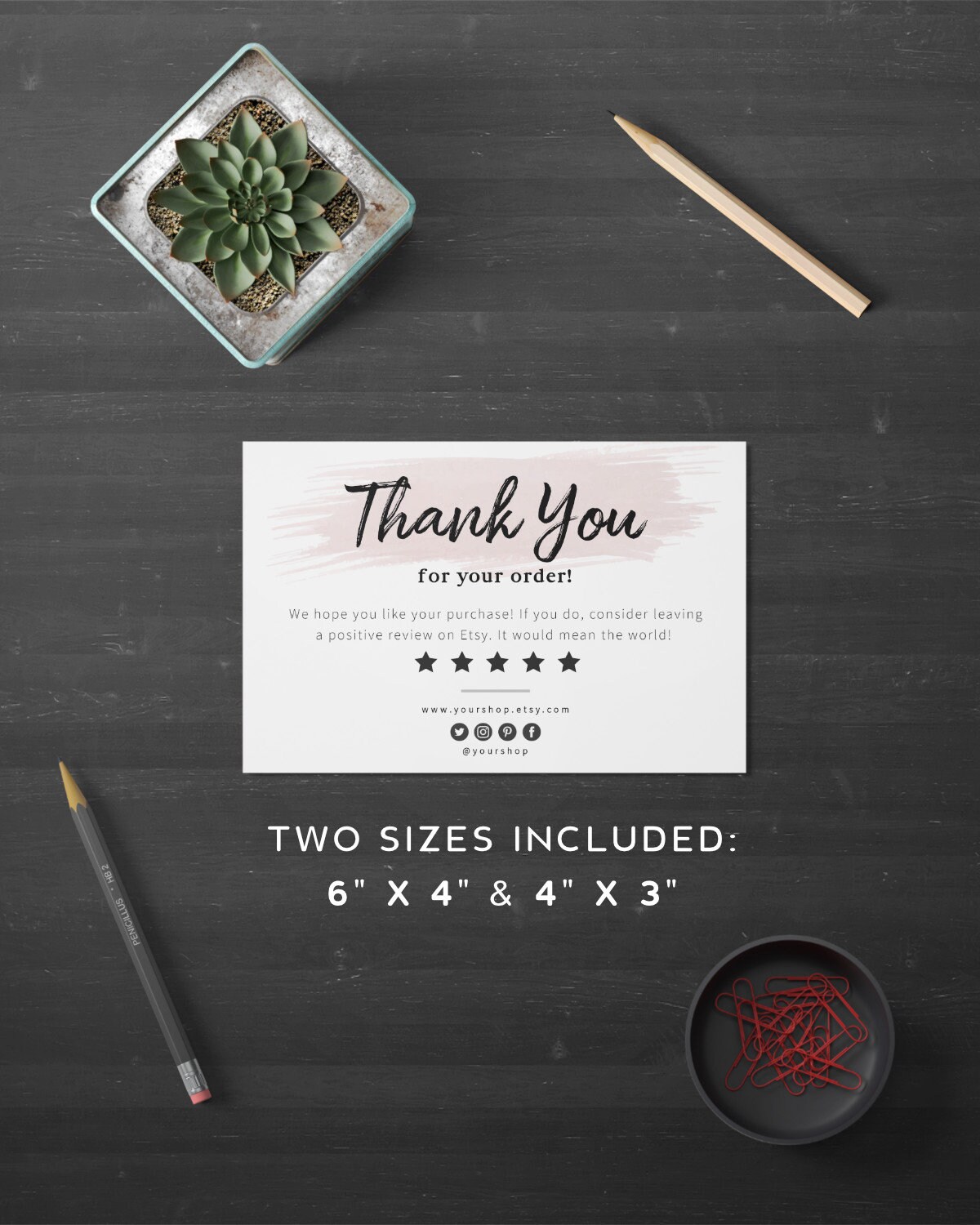 Thank You Card Ready To Print DIY Template Thank You For | Etsy