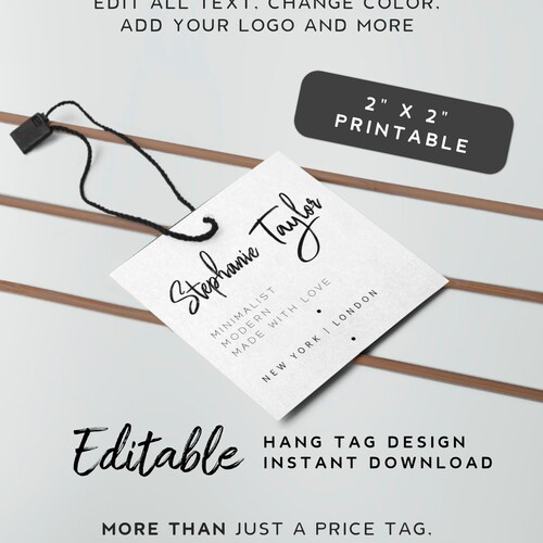 Minimalist Product Tag Template White Hang Tag Printable - Etsy