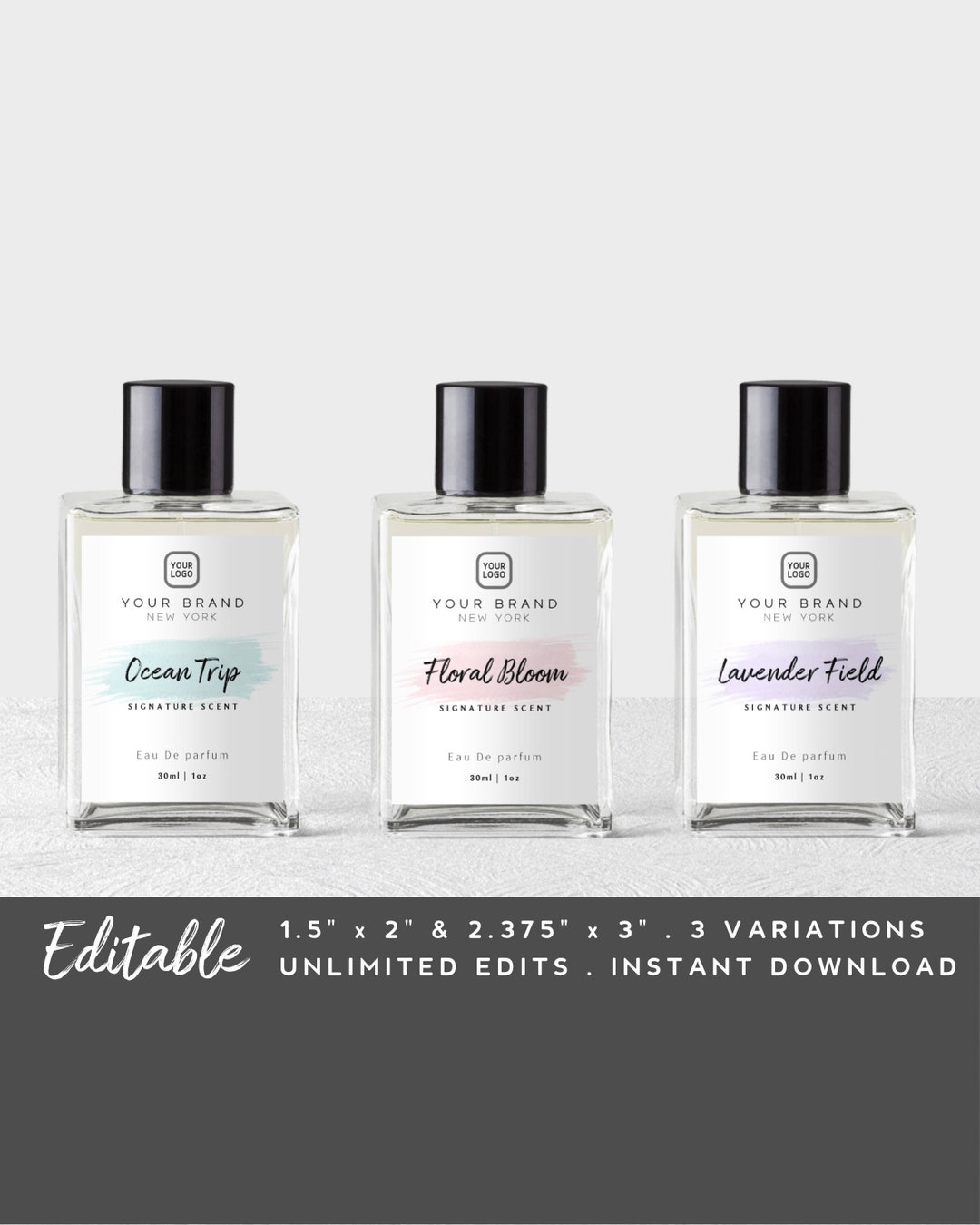 Editable Bottle Label - Corjl Template, Perfume Bottle Sticker Template ...