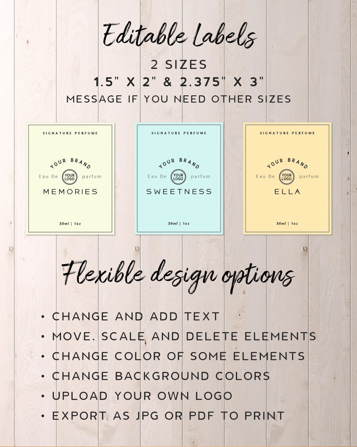 Perfume Branding Label Template Product Branding Template | Etsy