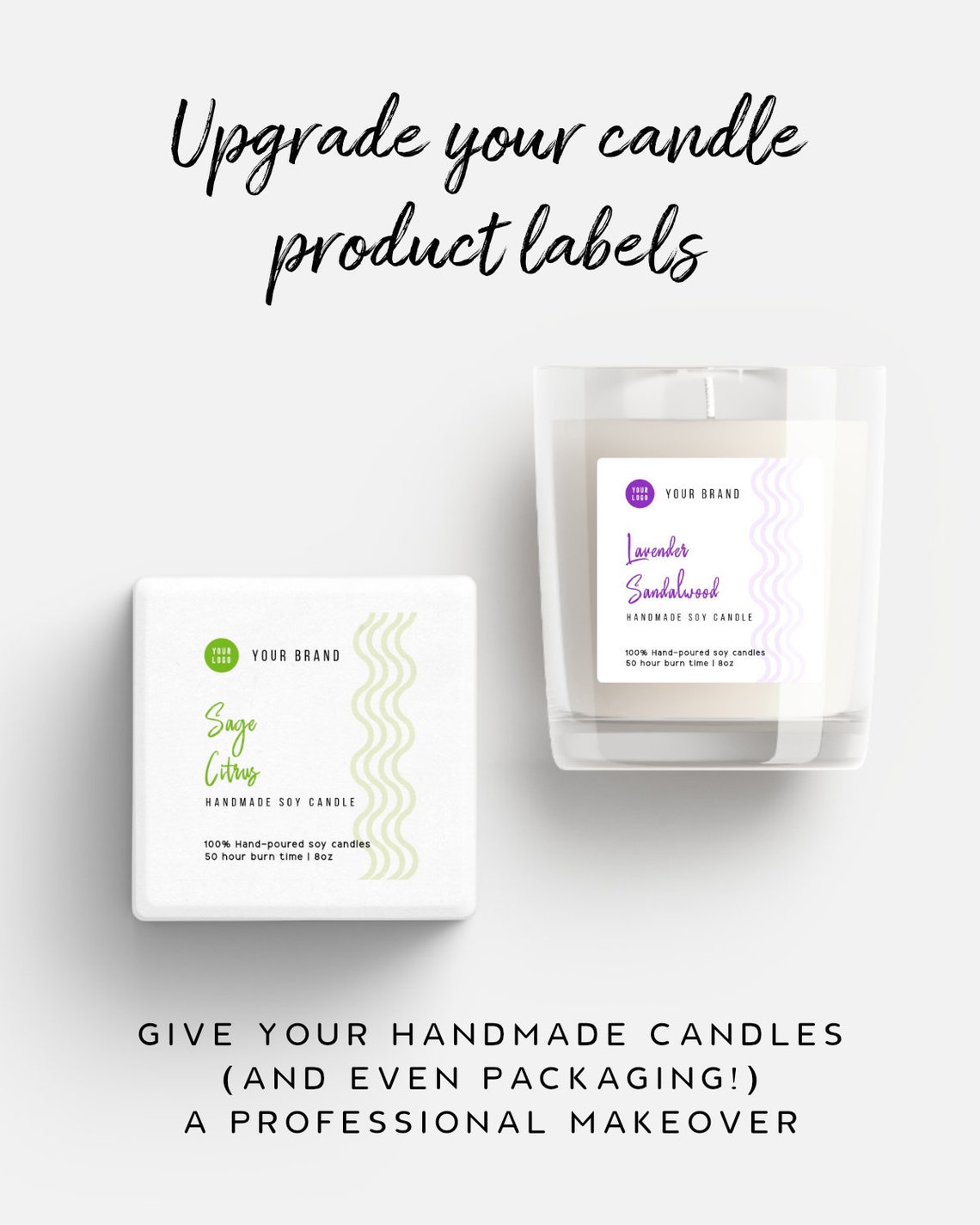 Printable Candle Label Design - Product Label Packaging, Label Square ...