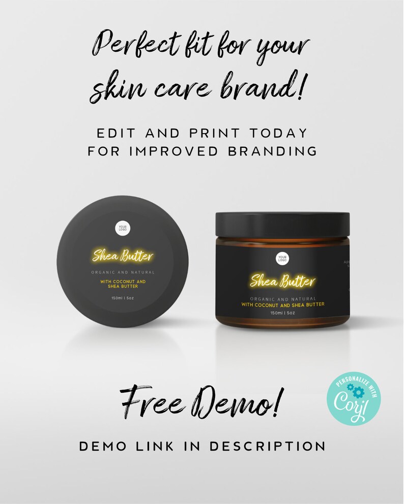 Neon Sign Product Label - Black Label for Jars, DIY Label Template, Tin ...