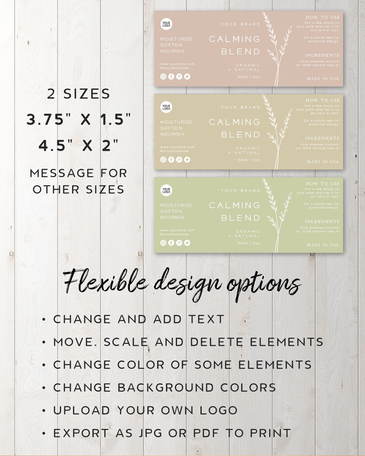 Pastel Floral Label Template Bottle Label Design Template - Etsy