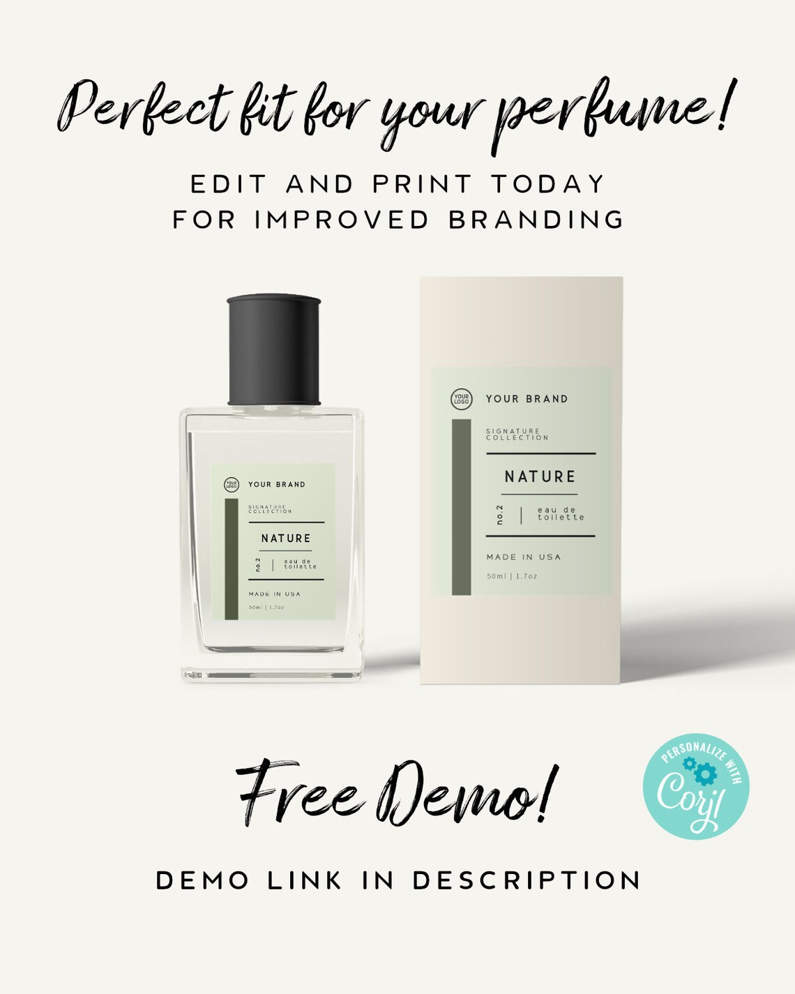 Editable Product Label Template Bottle Perfume Label - Etsy