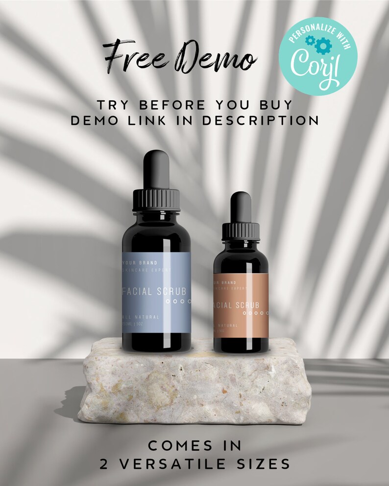 Orange Product Label Template Cosmetic Container Label - Etsy