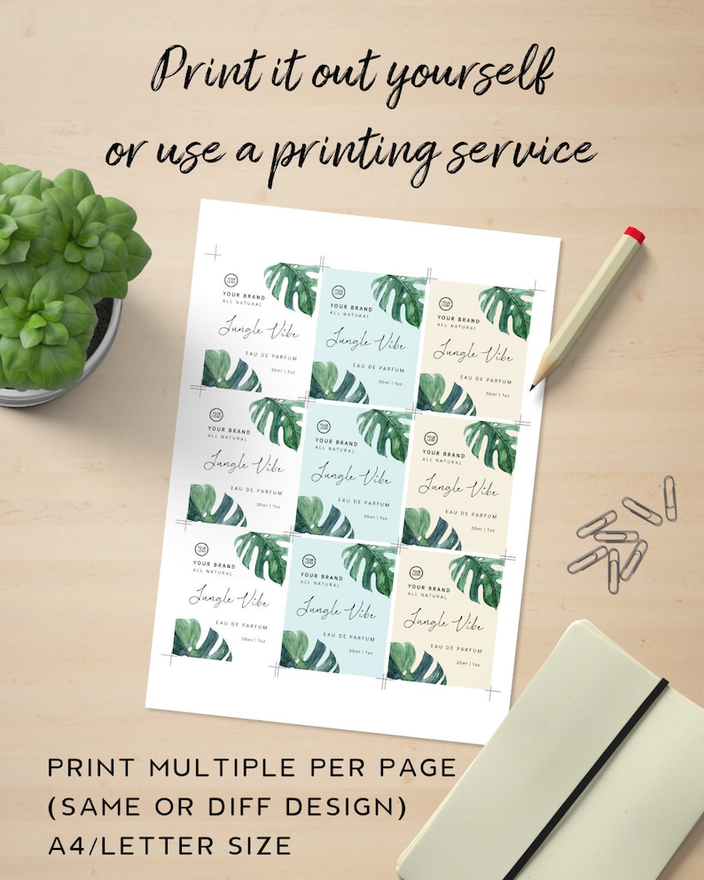 Monstera Product Label - Tropical Label, Floral Perfume Label ...