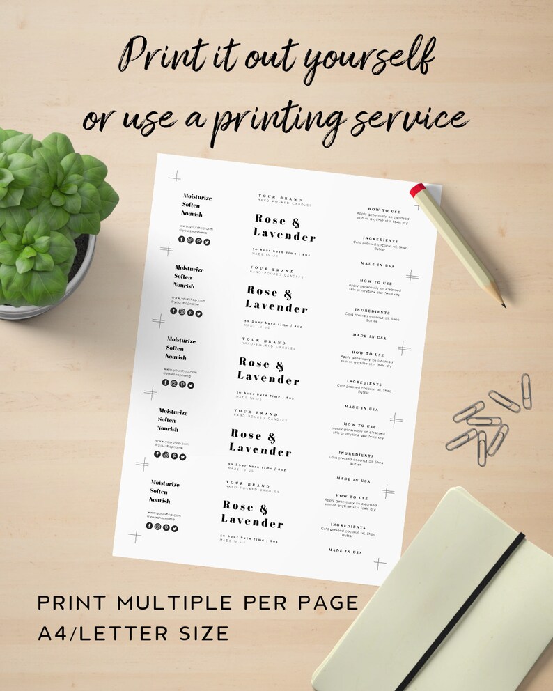 Editable Jar Label Template Minimalist Black Label for Jars - Etsy