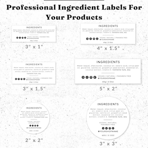 Minimalist Ingredient Label Template - Editable Packaging Sticker ...