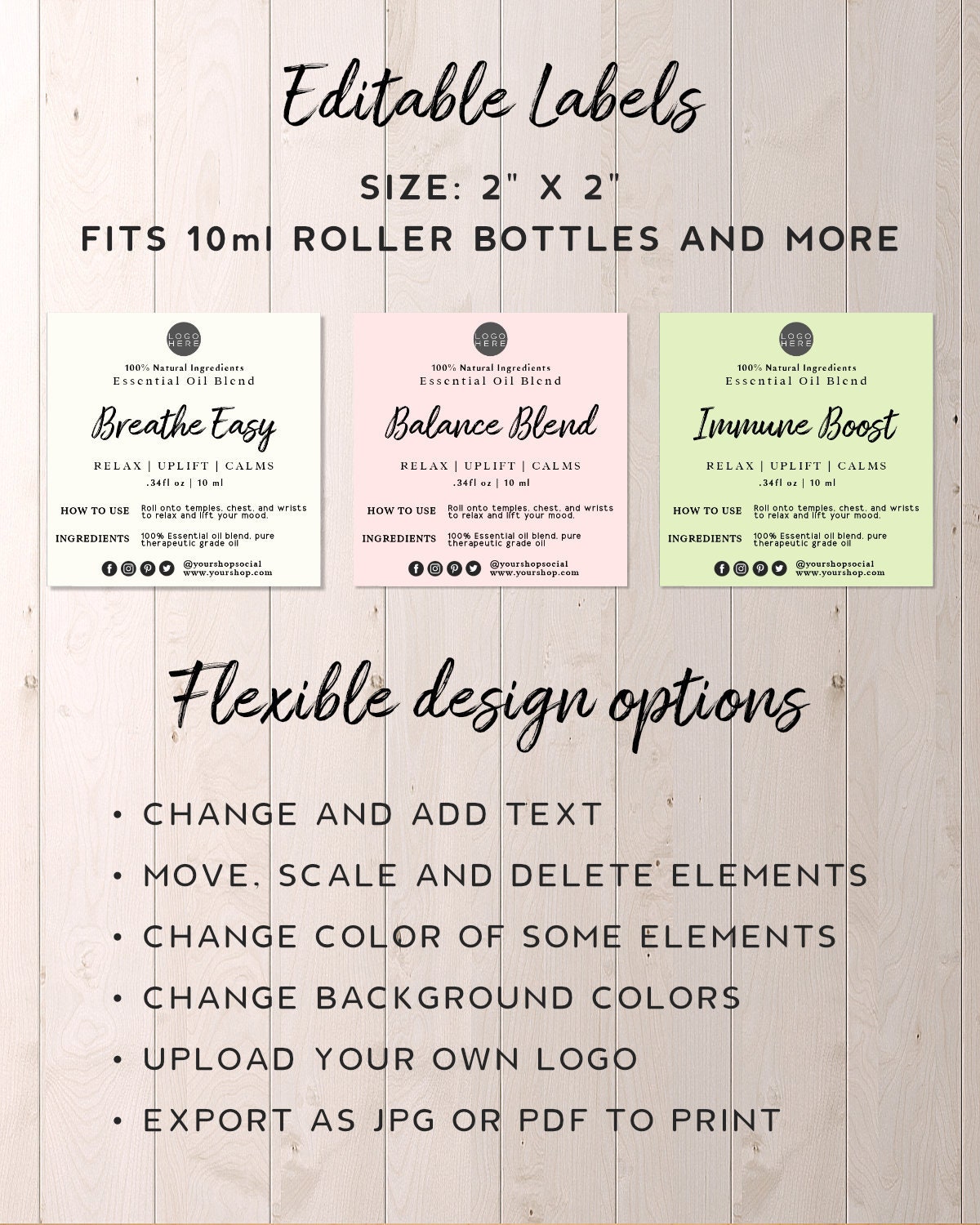 Editable Product Label Template With Logo Product Packaging | Etsy