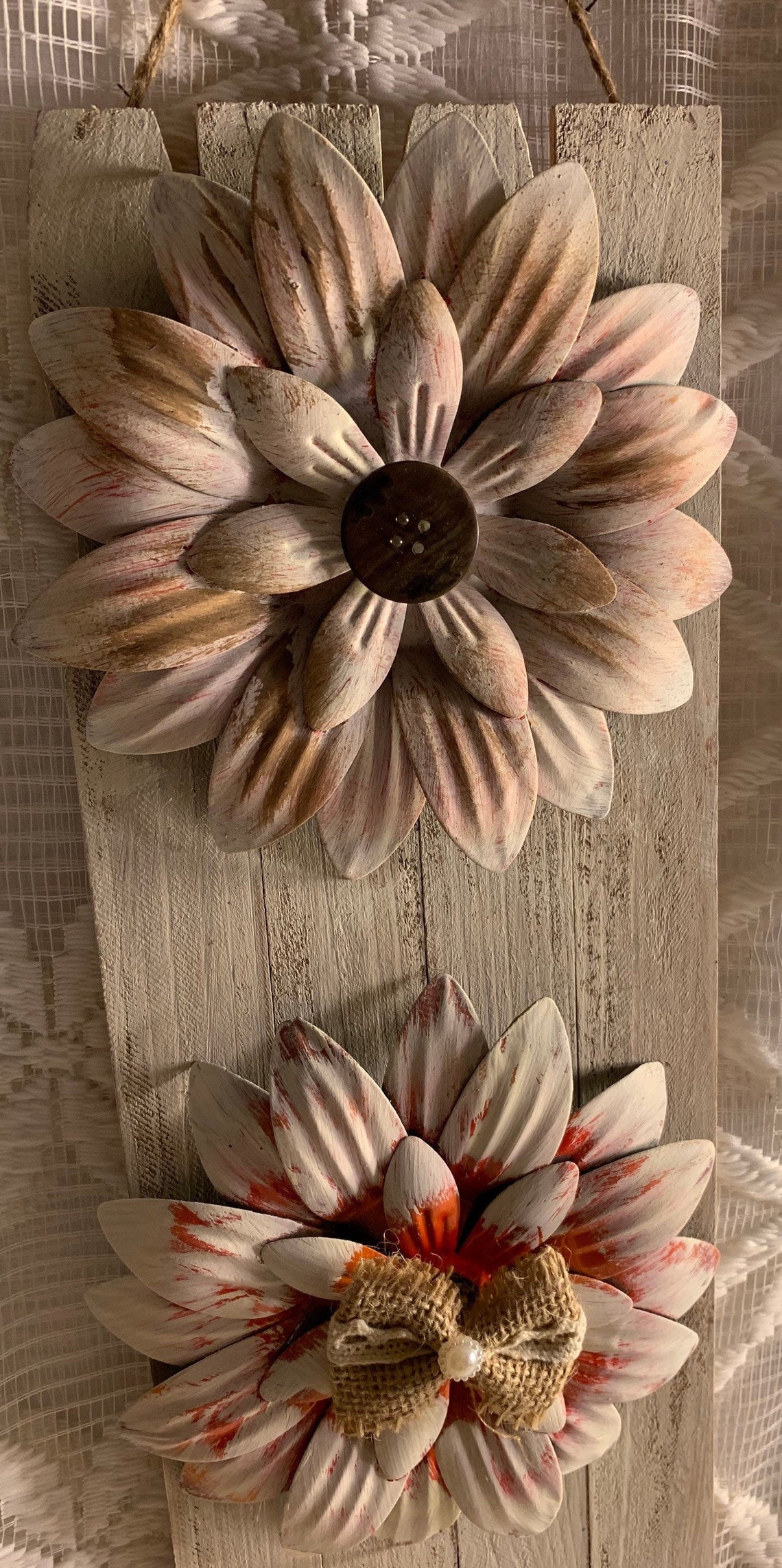Painted flower hanger | Etsy