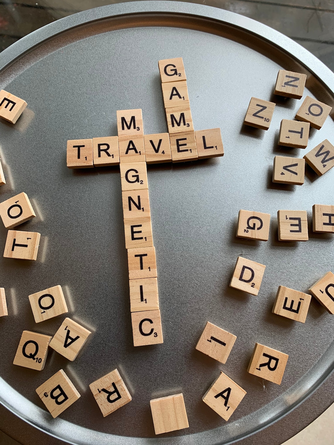 Wooden magnetic letter tiles /Comes with magnetic tray and | Etsy