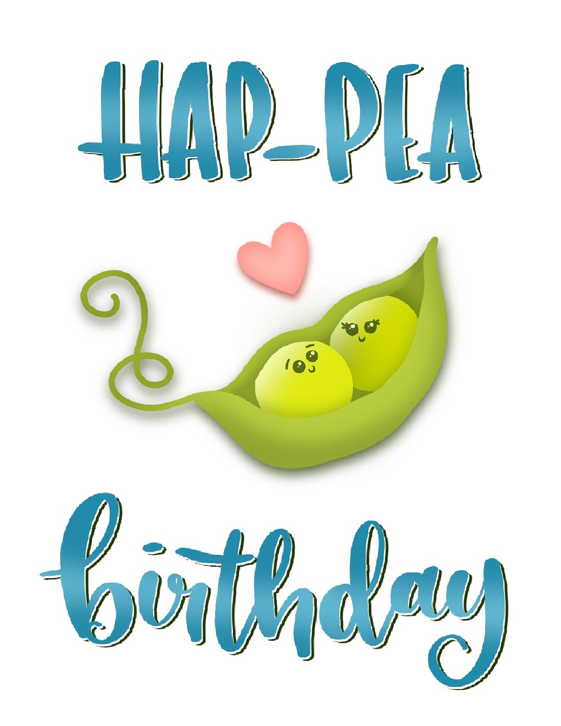 Happ-pea Birthday Greeting Card - Etsy
