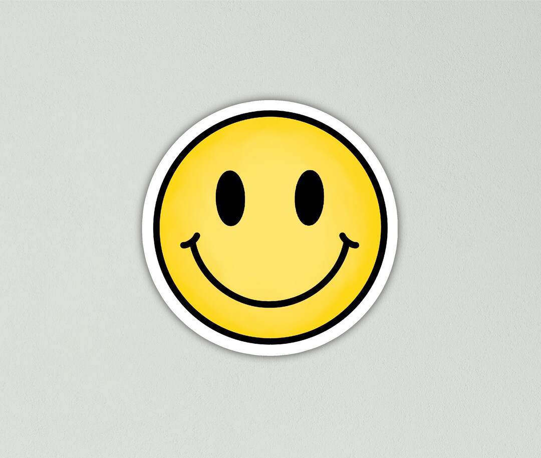 Smiley Face Vinyl Sticker - Etsy