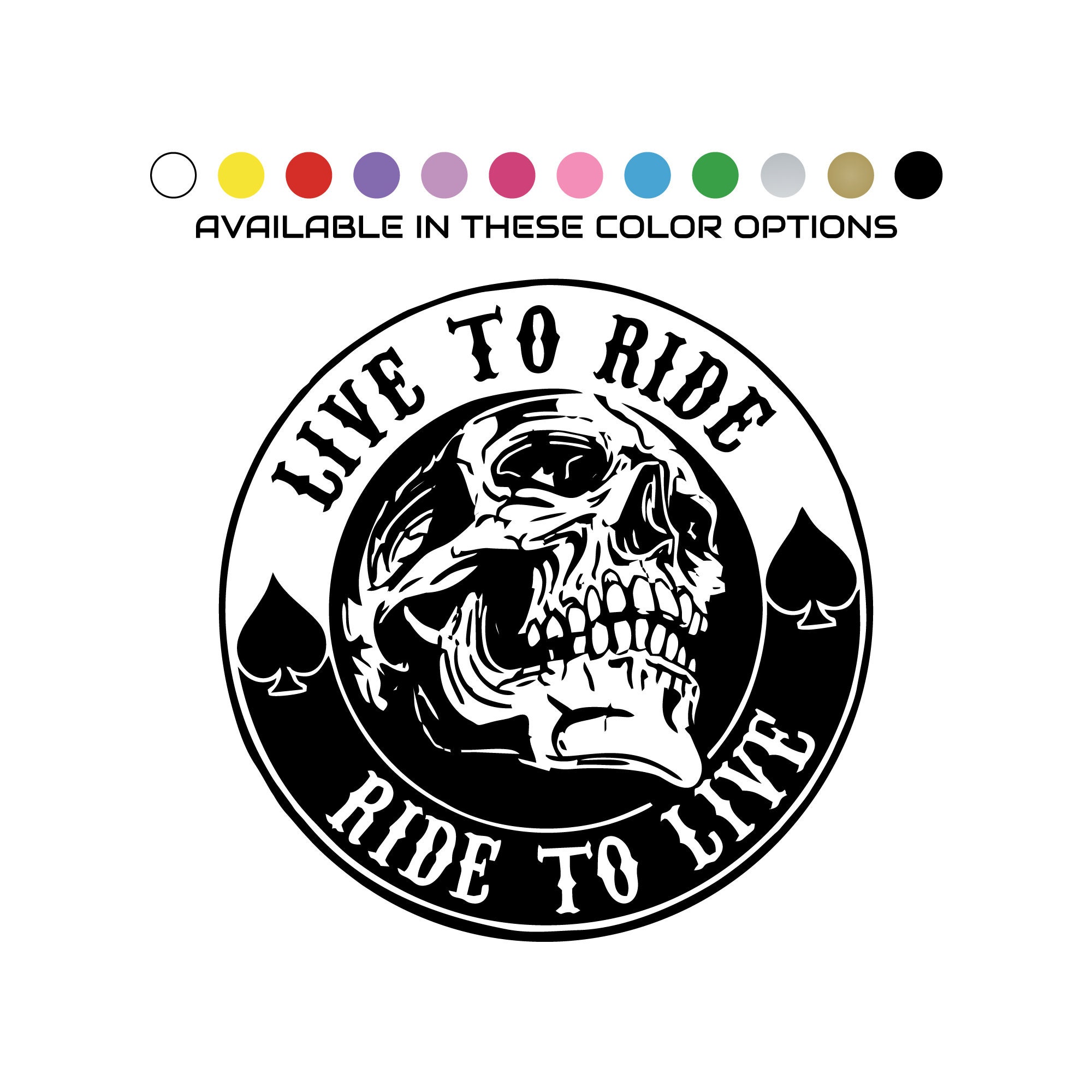 Live to Ride Decal Vehicle Window Wall Decor Sticker Vinyl Biker ...
