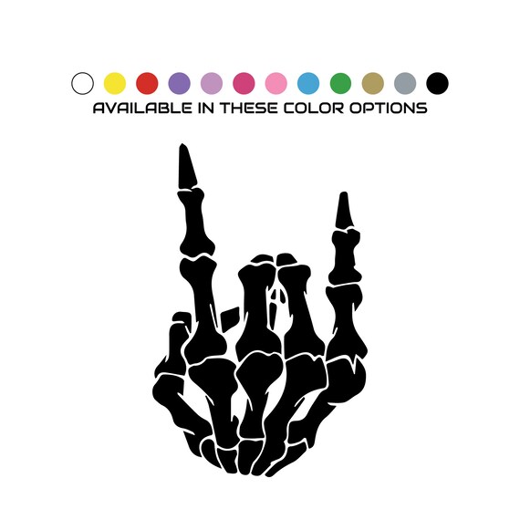 Skeleton Hand Devil Horns Decal Vehicle Window Wall Decor - Etsy