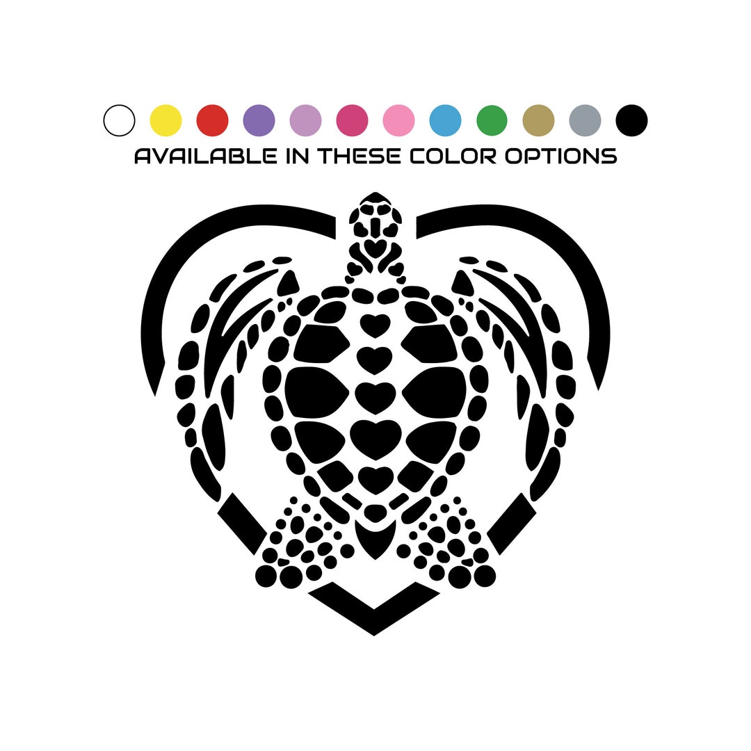 Sea Turtle Heart Decal Vehicle Window Wall Decor Sticker Vinyl Marine ...