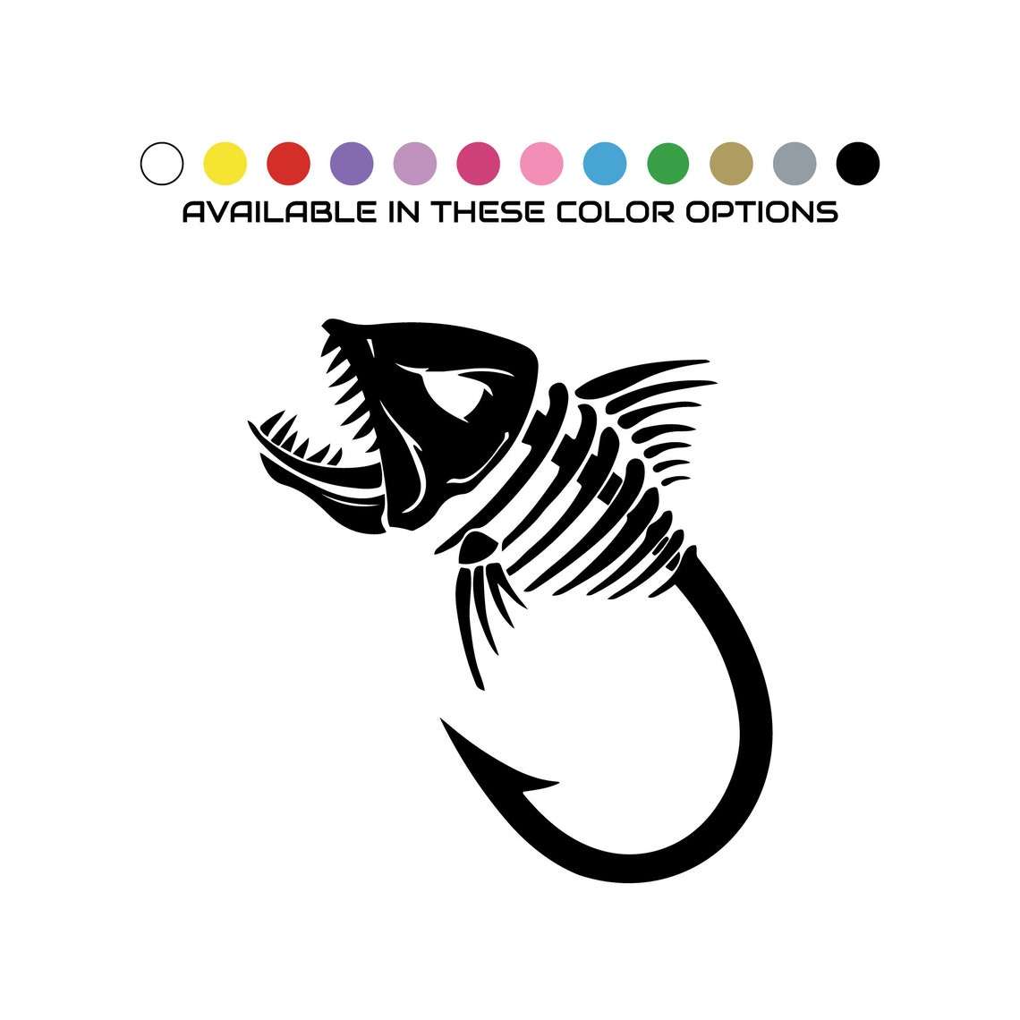 Skeleton Fish Hook Decal | Vehicle Window | Wall Decor | Sticker ...