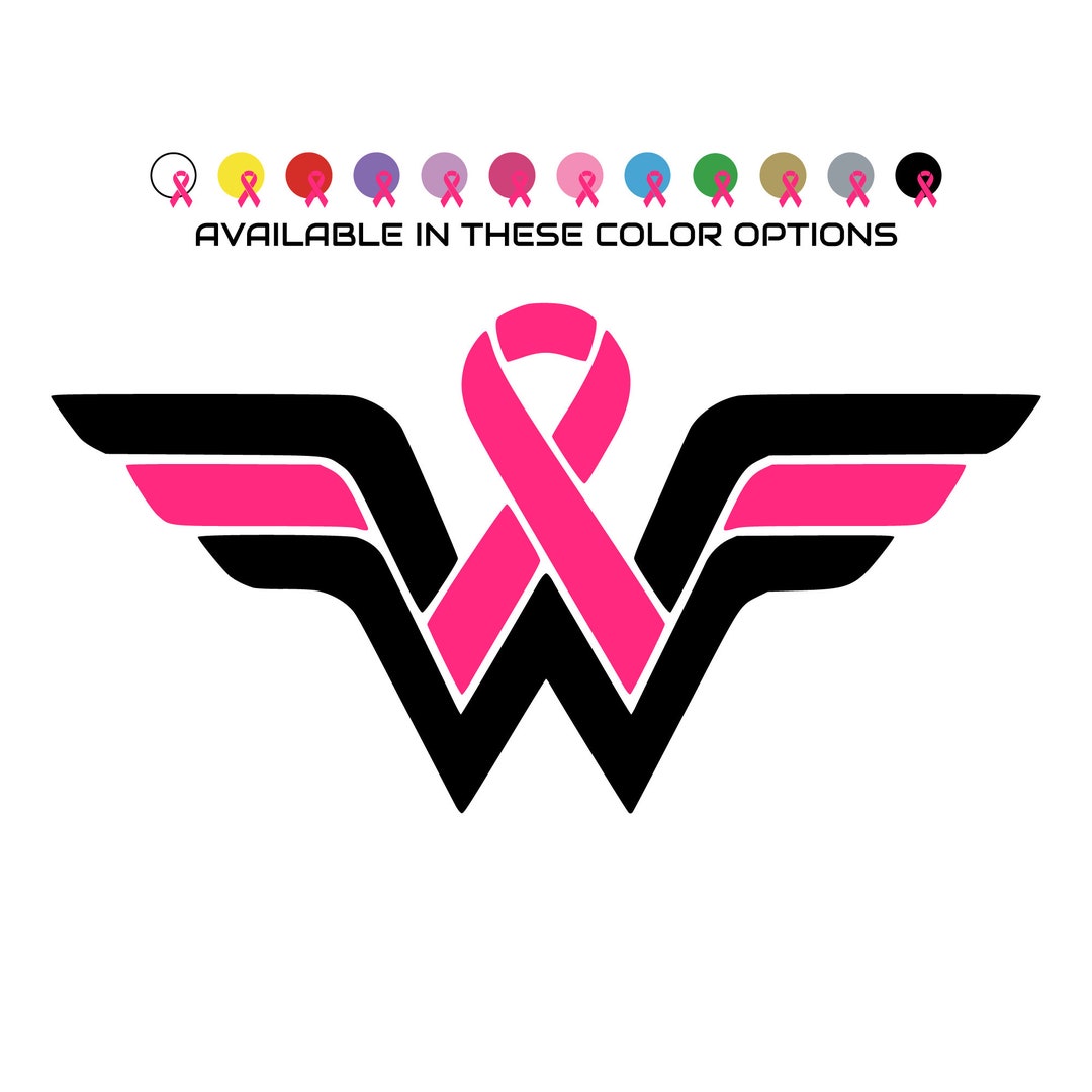 Buy Wonder Woman Cancer Ribbon Decal Vehicle Window Wall Decor Sticker ...