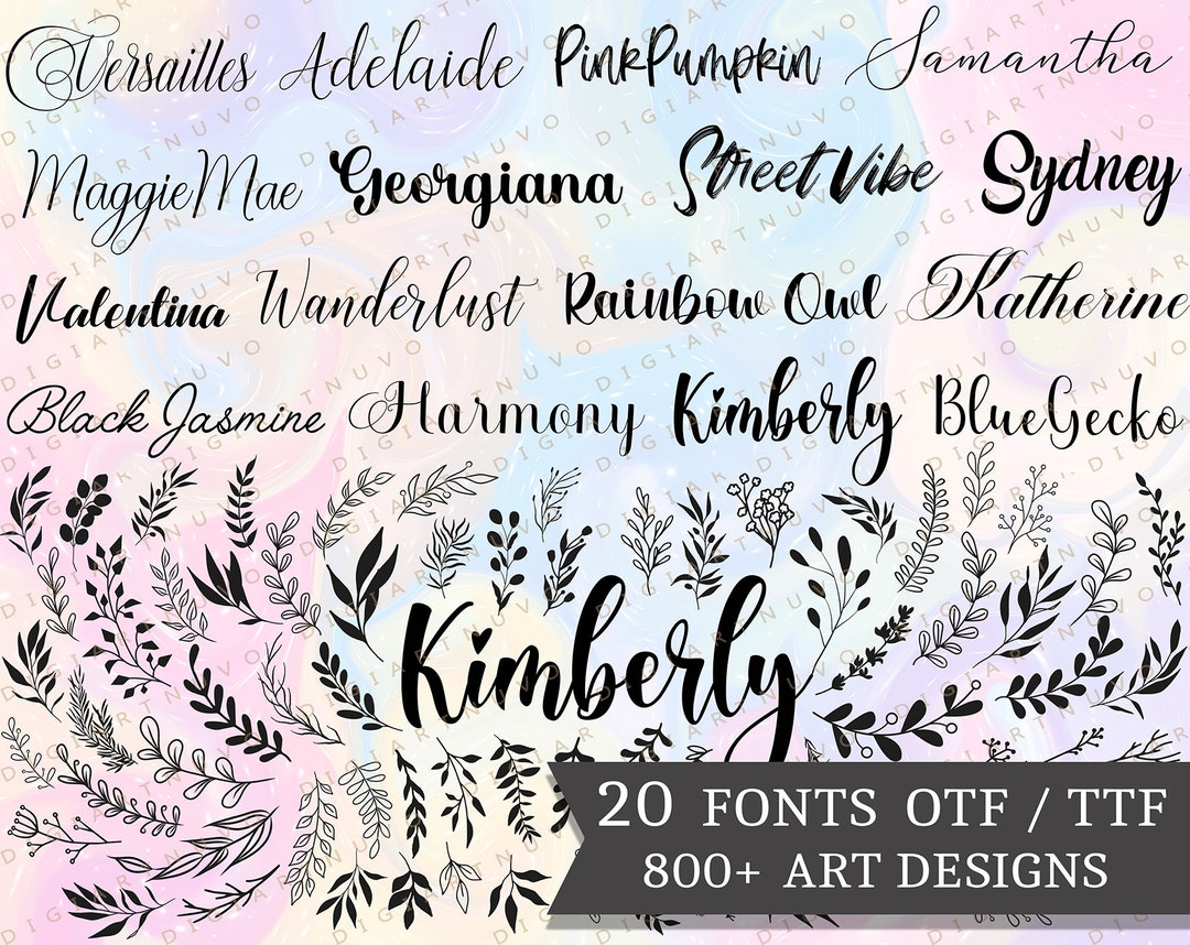 Handwritten Fonts Bundle With Swirls and Tails, A Font Bundle That ...