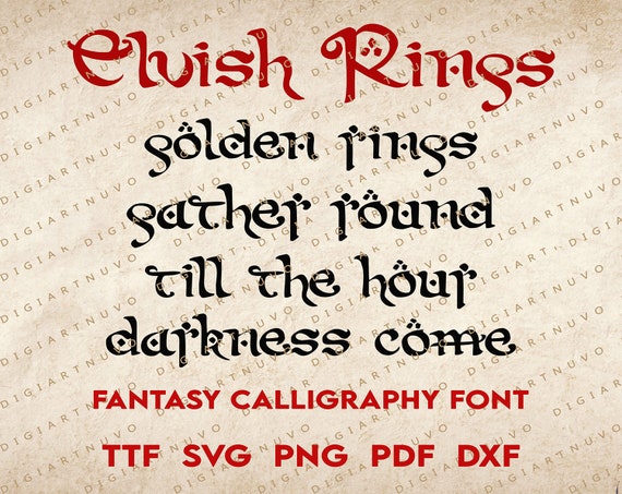 Elvish Font SVG Script Fonts Calligraphy Font SVG Font - Etsy