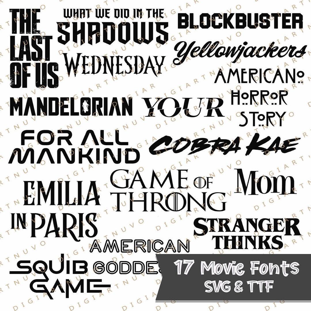 Movie Fonts, Famous Fonts, Fonts for Tshirts, Funny Fonts, Svg Fonts ...