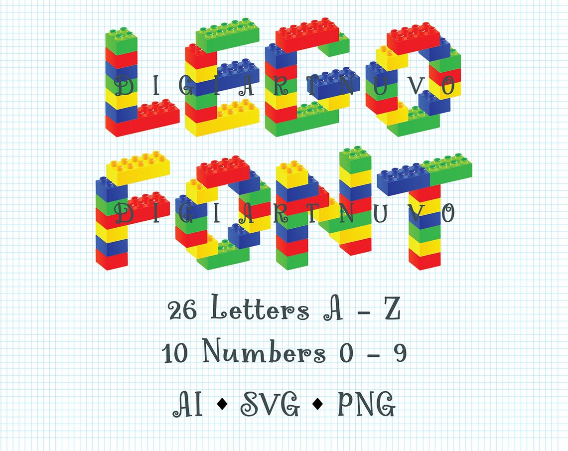 Lego Font SVG Toy Font SVG Kids Alphabet SVG Cartoon Font | Etsy