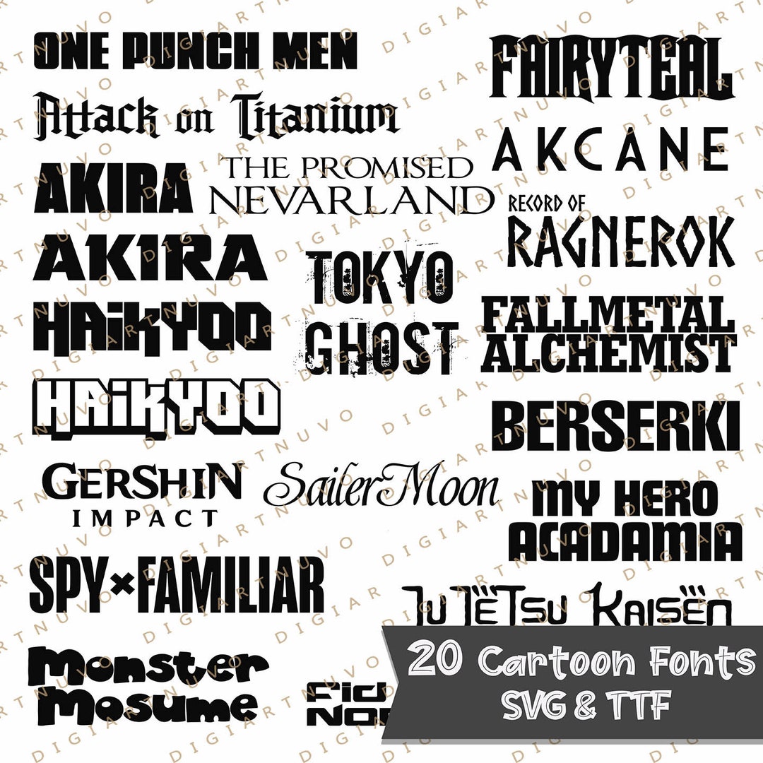 Anime Fonts Bundle, Movie Fonts, CARTOON FONTS, Procreate Fonts, Comic ...