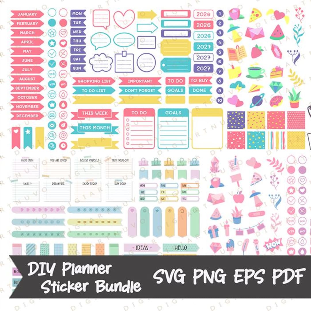 DIY Planner SVG, Planner Clipart, Instant Download - Etsy