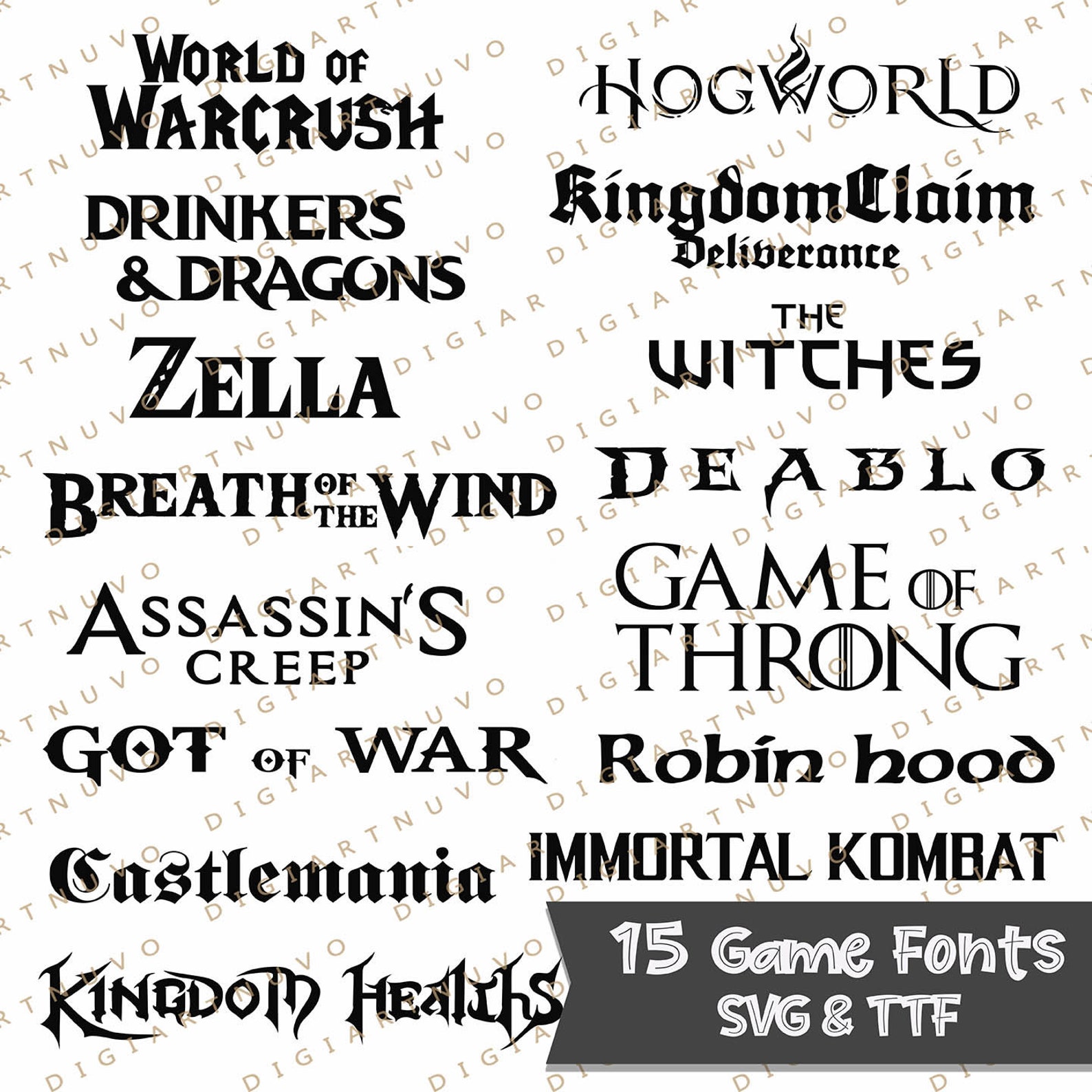 Game Fonts Bundle, Movie Fonts, CARTOON FONTS, Procreate Fonts, Comic ...