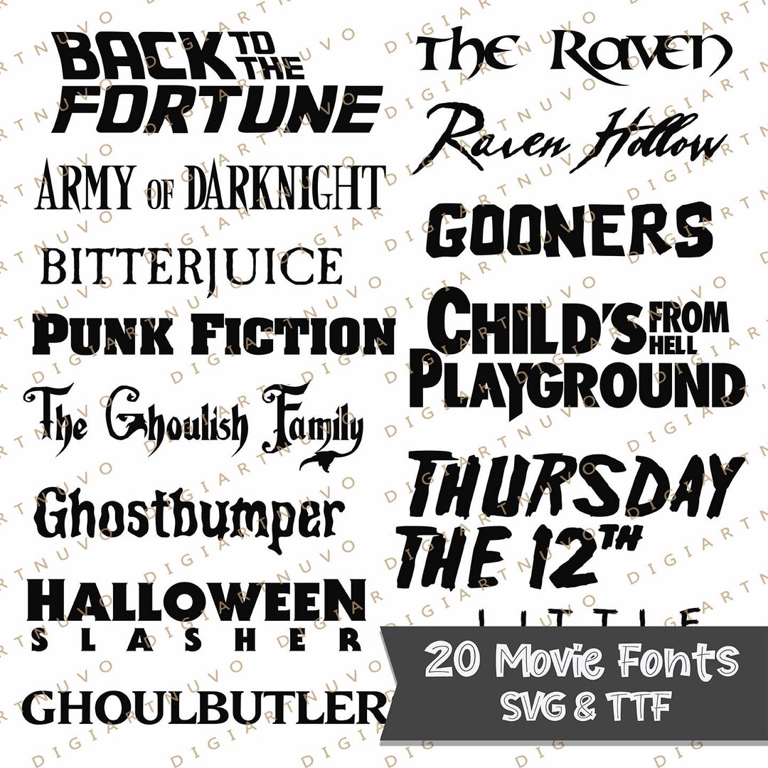 Movie Fonts, Famous Fonts, Fonts for Tshirts, Funny Fonts, Svg Fonts ...