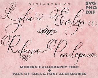 Cursive Font SVG Cricut Font SVG Calligraphy Font Script - Etsy