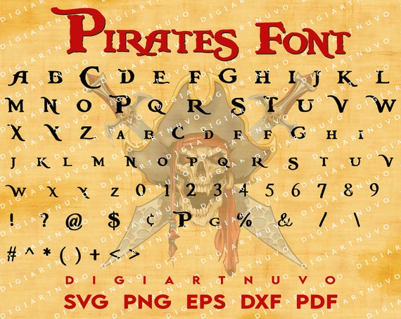 Pirates Font Svg Cricut Font Svg Movie Font Svg Kids Font | Etsy Canada