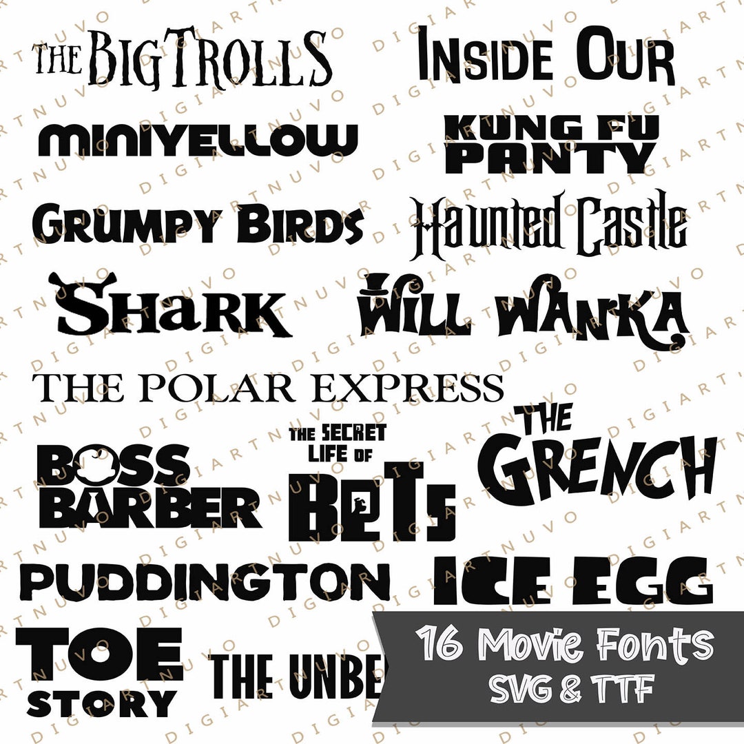 Movie Fonts, Famous Fonts, Fonts for Tshirts, Funny Fonts, Svg Fonts ...