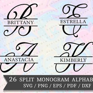 Family Monogram SVG, Split Monogram SVG, Monogram SVG Bundle, Split ...