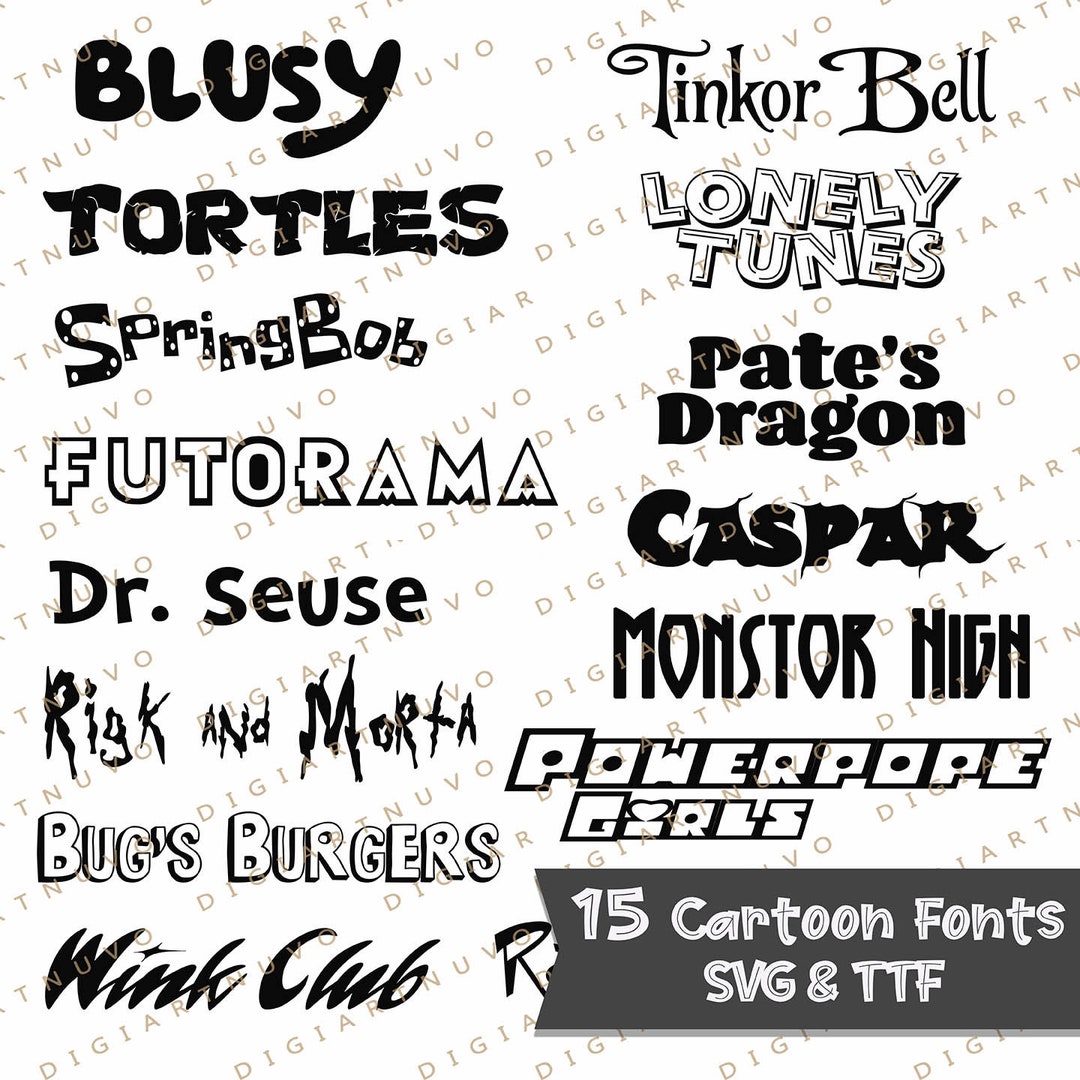 Comic Fonts Bundle, CARTOON FONTS, Procreate Fonts, Movie Fonts, Funny ...