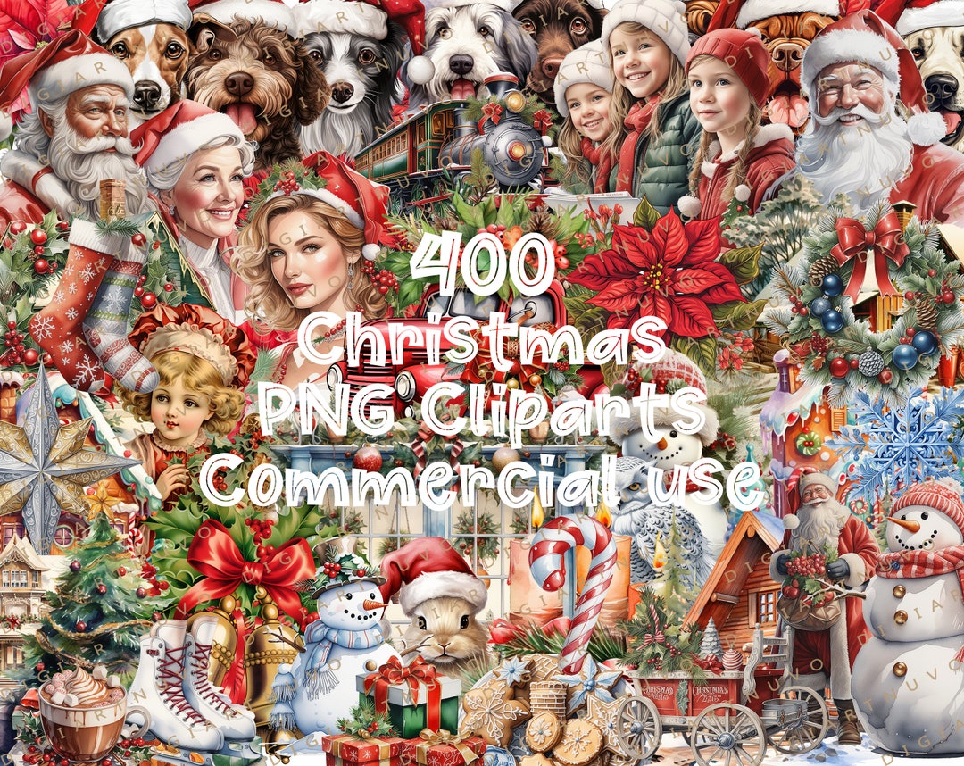 400 Christmas Png Bundle, Holiday Png, Merry Christmas Png, Tis the ...