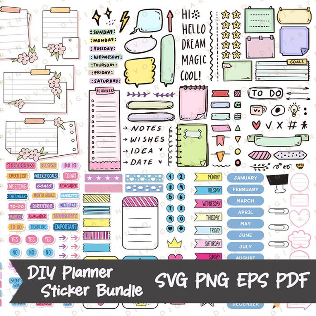 DIY Planner SVG, Planner Clipart, Instant Download - Etsy UK