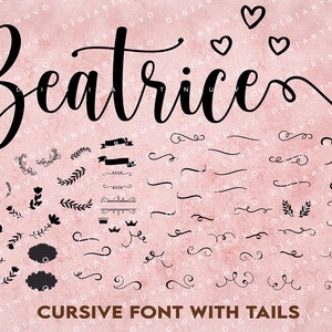 Cursive Font SVG Calligraphy Font Font Tails Handwritten - Etsy Canada